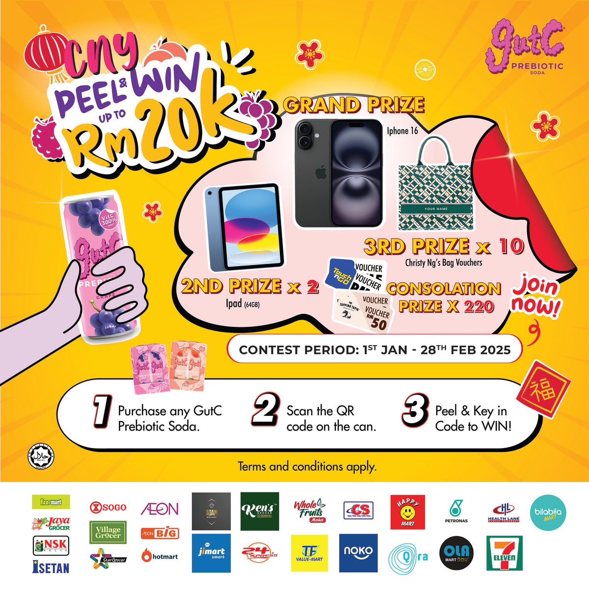 gutC 'Peel & Win Contest' Terms and Conditions – The Tapping Tapir Sdn Bhd